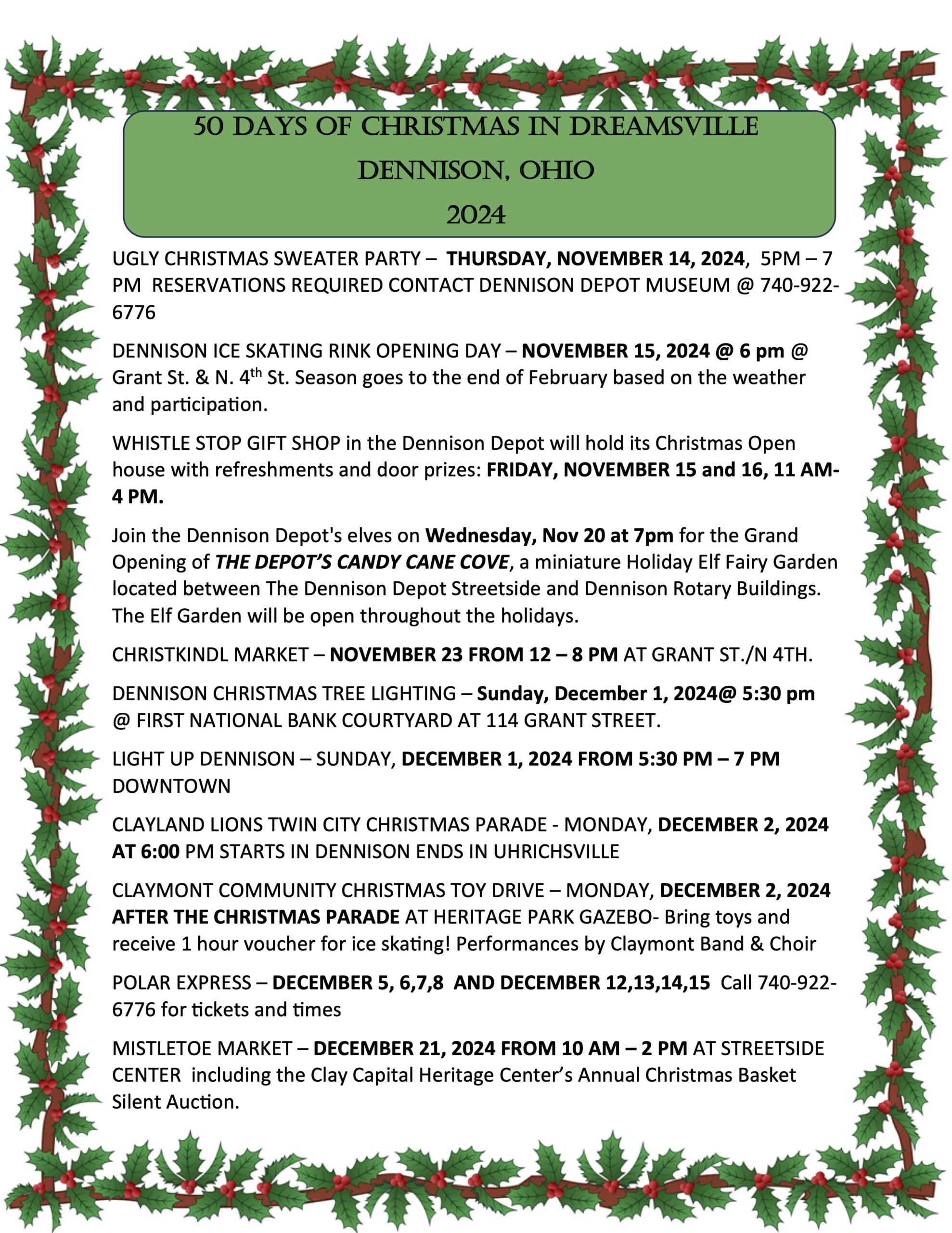 Christmas in Dreamsville - Dennison Railroad Depot Museum